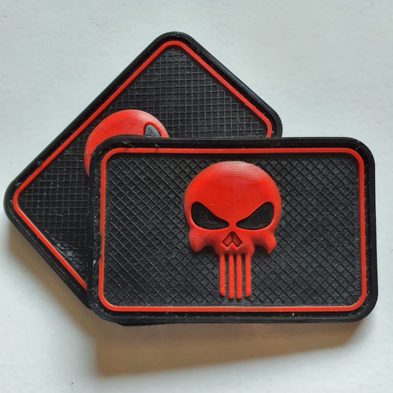 MERAH Patch rubber PVC logo funisher Red 3D Embossed - rubber patch ...