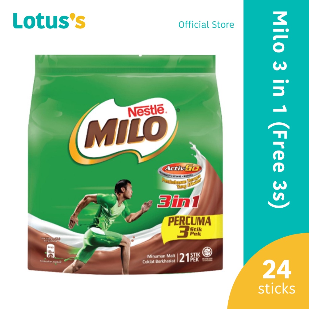 Milo 3In1 18 X 33G Free 3 Sachets | Shopee Malaysia