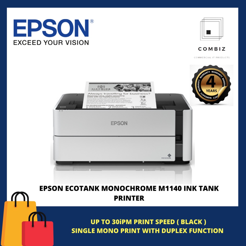 Printer Epson EcoTank Monochrome M1140 Ink Tank Printer | Shopee Malaysia