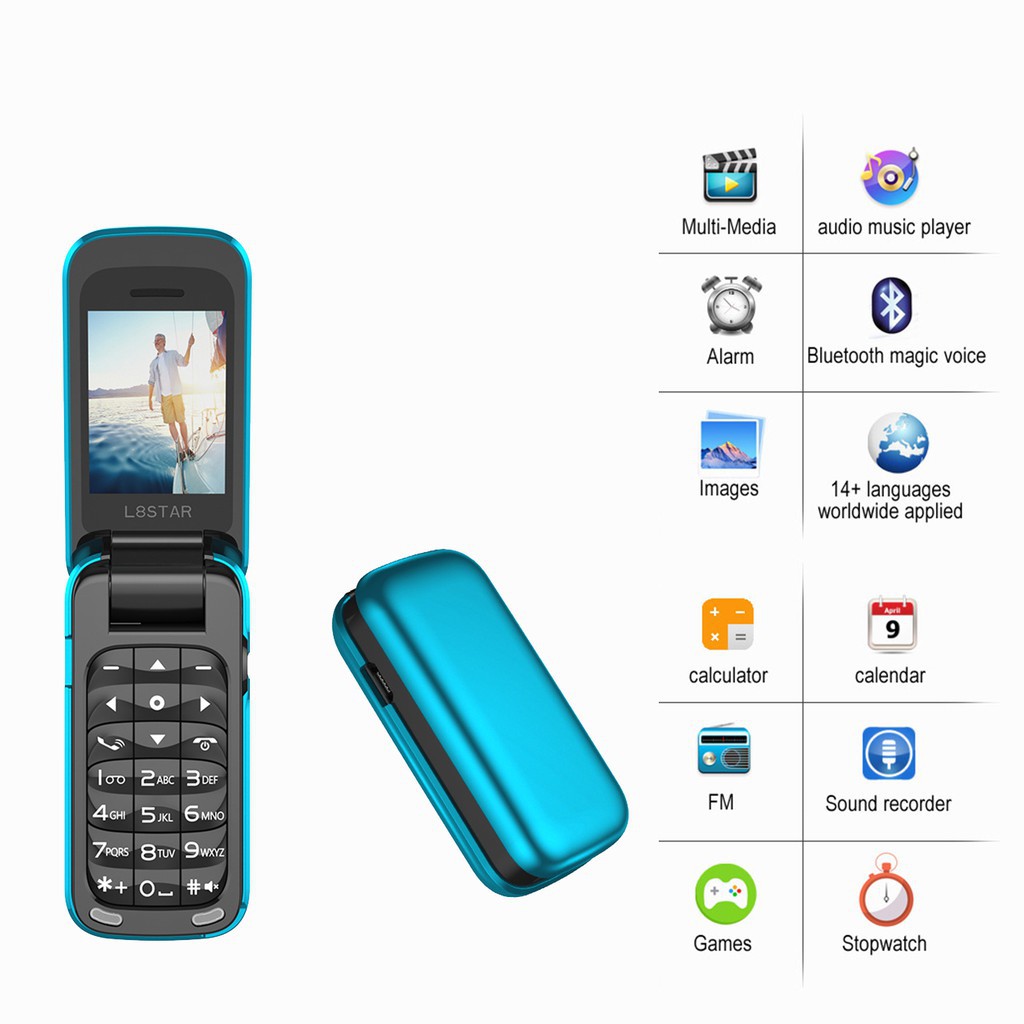 L8Star BM60 Telephone Small Mini Flip Cell Phone Mp3 Magic Handphone ...