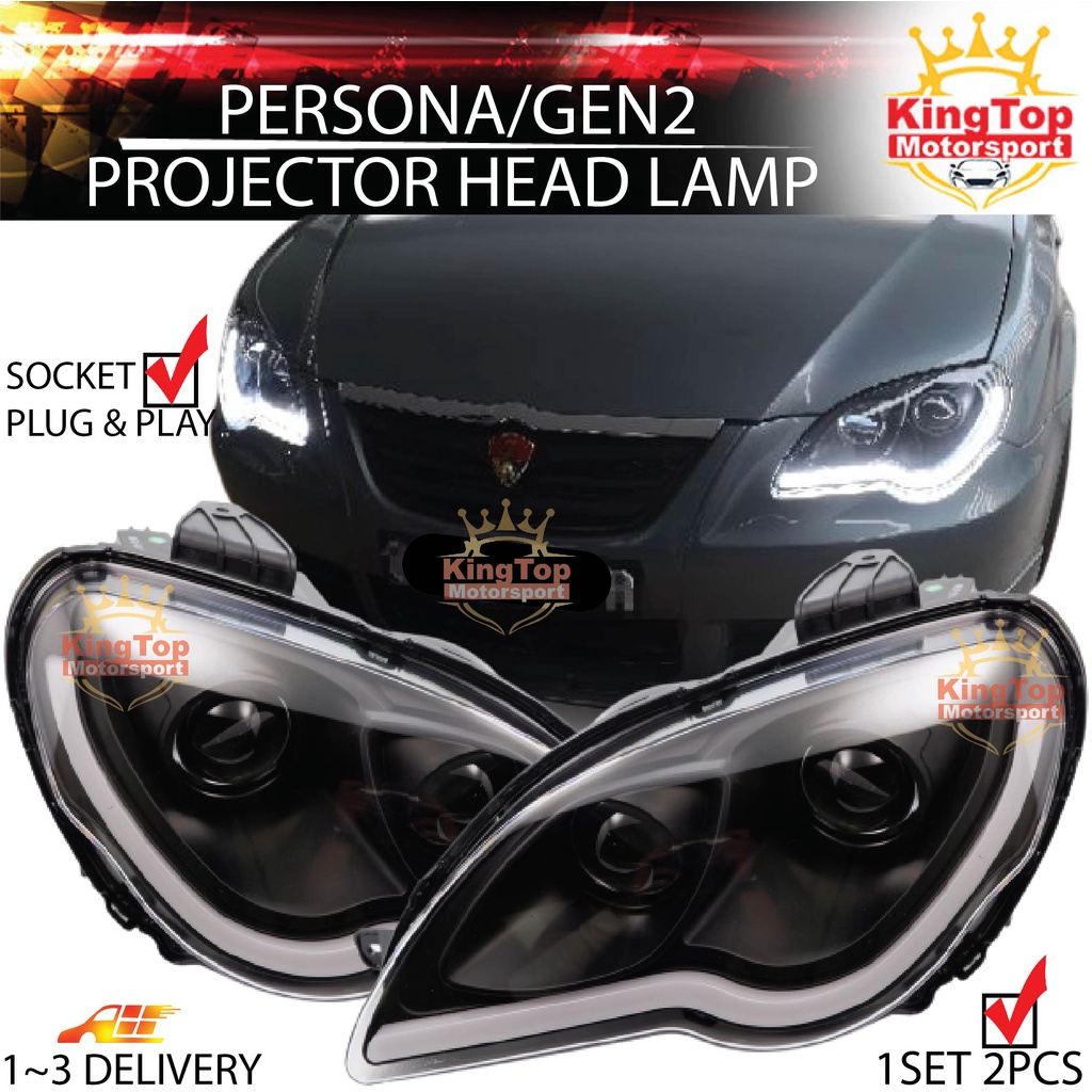READY STOCK Proton Gen 2 / Persona Projector Headlamp With Light Bar ...
