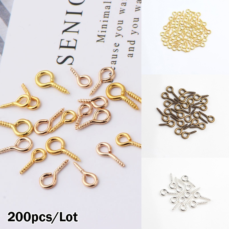 200pcs/Lot Small Tiny Mini Eye Pins Eyepins Hooks Eyelets Screw ...