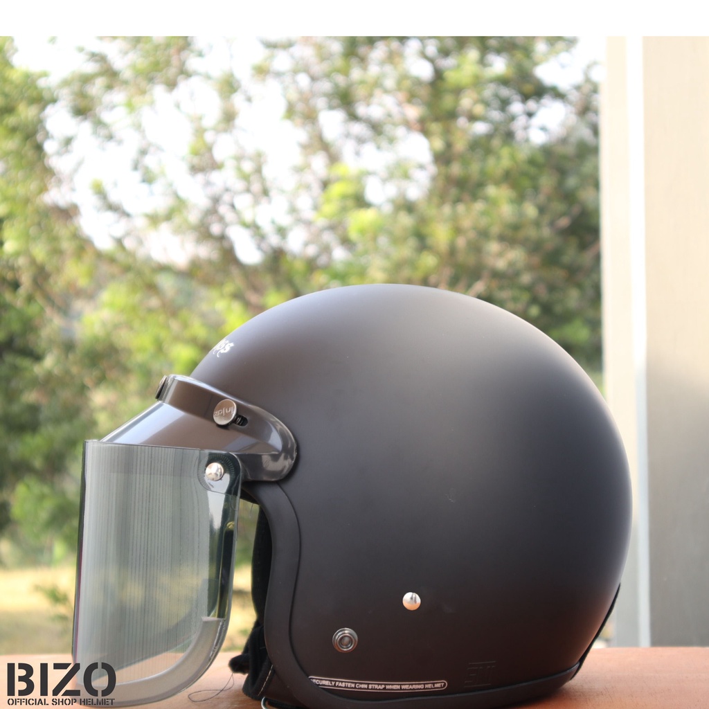 HITAM MERAH PRIA Adult Bogo Helmet Men / Women Flat Glass / Flat Black ...