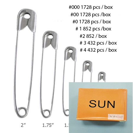 japan sun SILVER SAFETY PINS / BROOCH BADGE SEWING CRAFT / 胸针 JHT348 ...