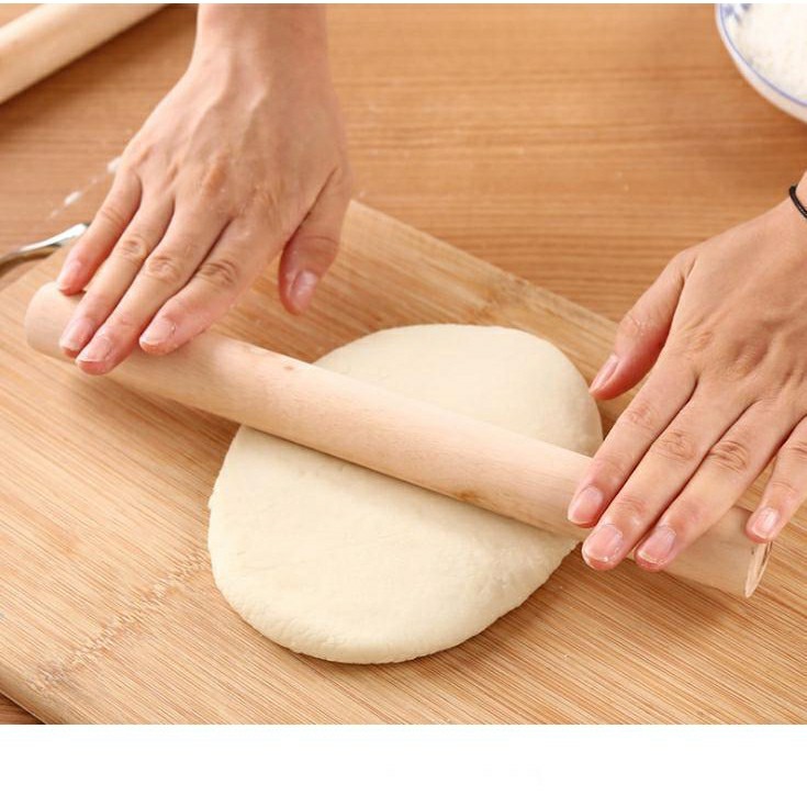 Wooden Rolling Pin Pastry Dough Flour Fondant Roller Baking Cake ...
