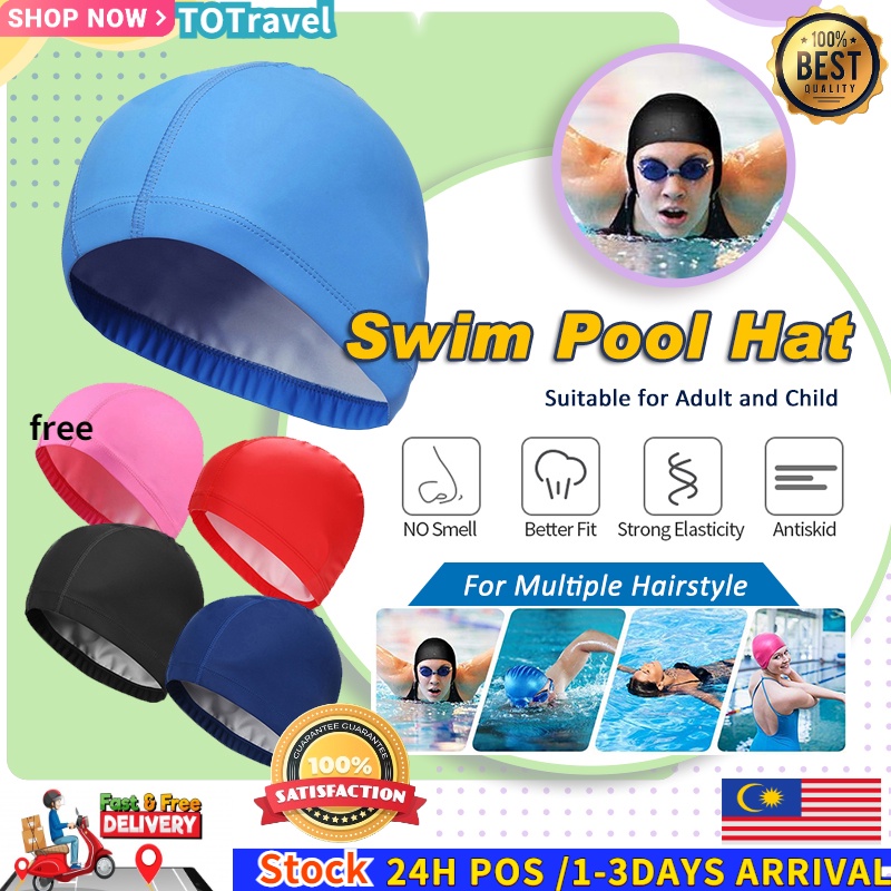 kids Swimming Caps swim cap Waterproof Swim Pool hat Ear Protect Large ...