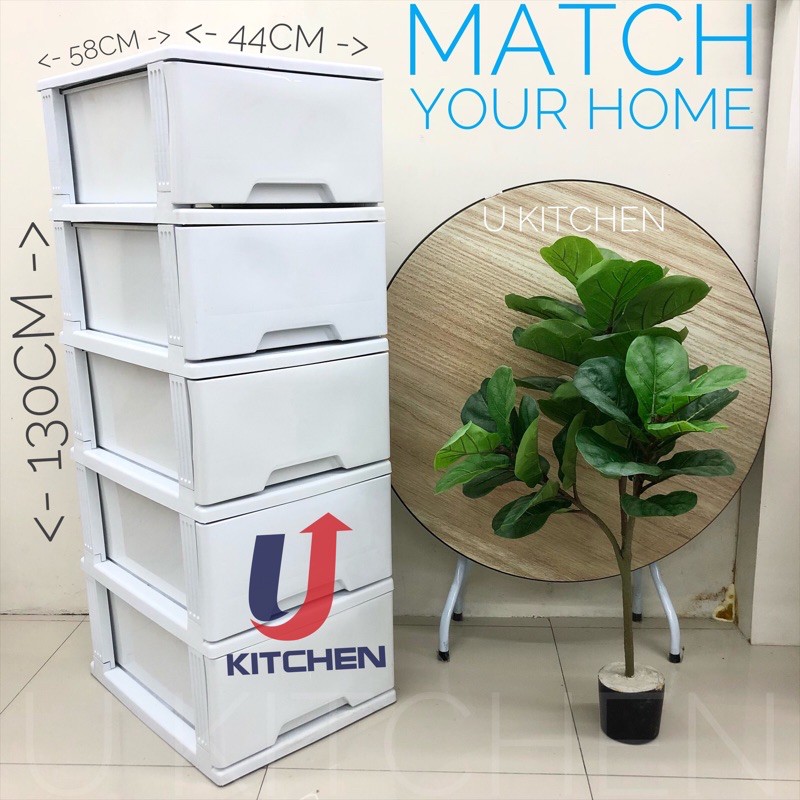 Twins Dolphin Premium 5 Tier Plastic Drawer / Laci Baju / Rak Baju 232/ ...