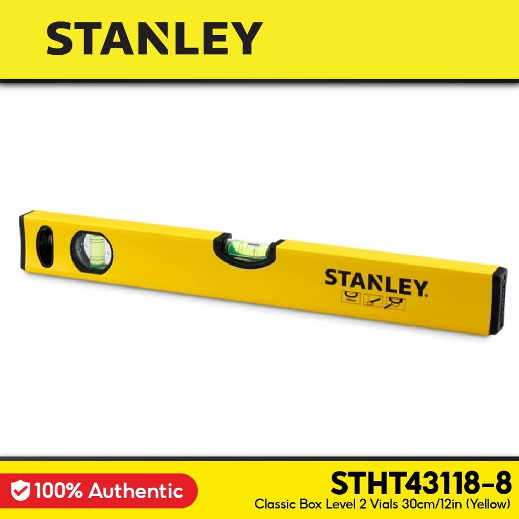 Stanley STHT43118-8 Classic Box Level 2 Vials 30cm/12in (Yellow ...