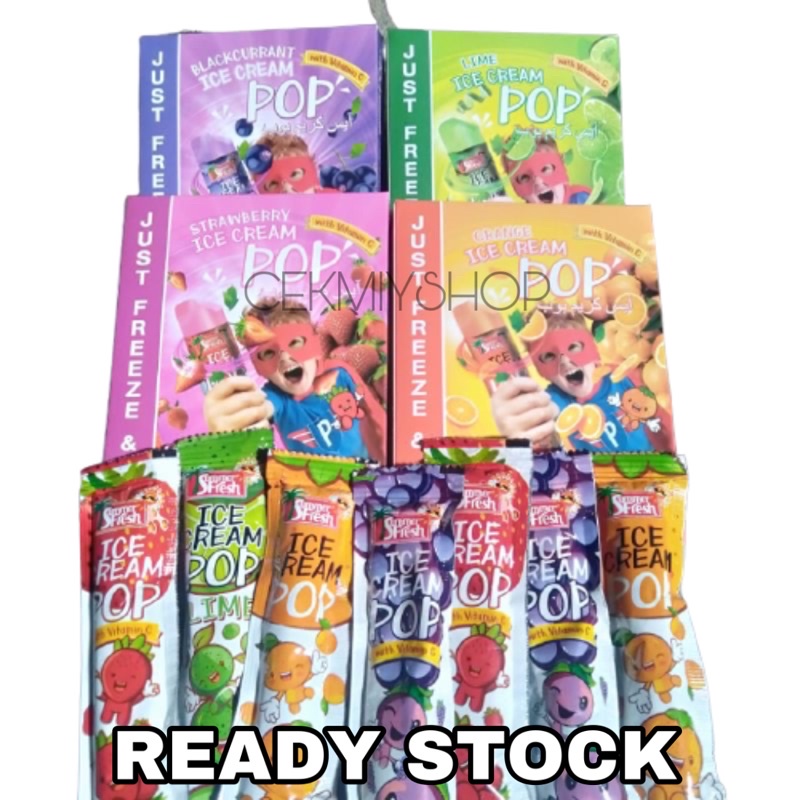 Summer Fresh 1Box x 6Pcs x 35g Ice Cream Pop Series Blackberry Orange ...