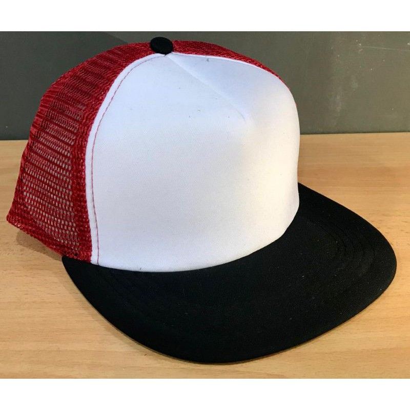 Trucker Cap Kosong/ Topi Kosong/ Topi Kosong Hitam Putih Merah Biru ...