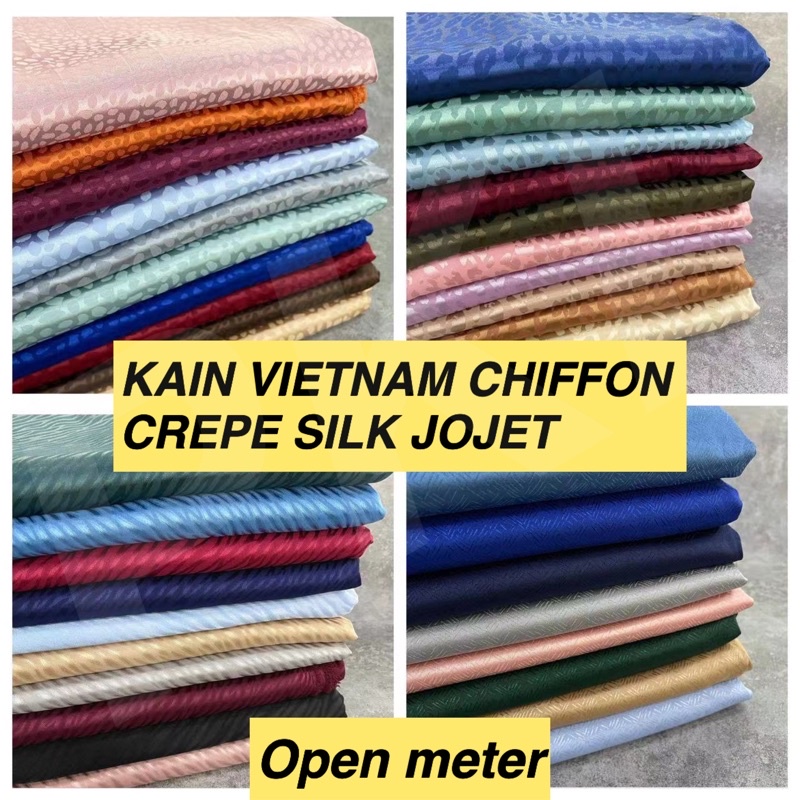 PKL NEW!! KAIN VIETNAM CHIFFON CREPE SILK JOJET BUAT BAJU | Shopee Malaysia