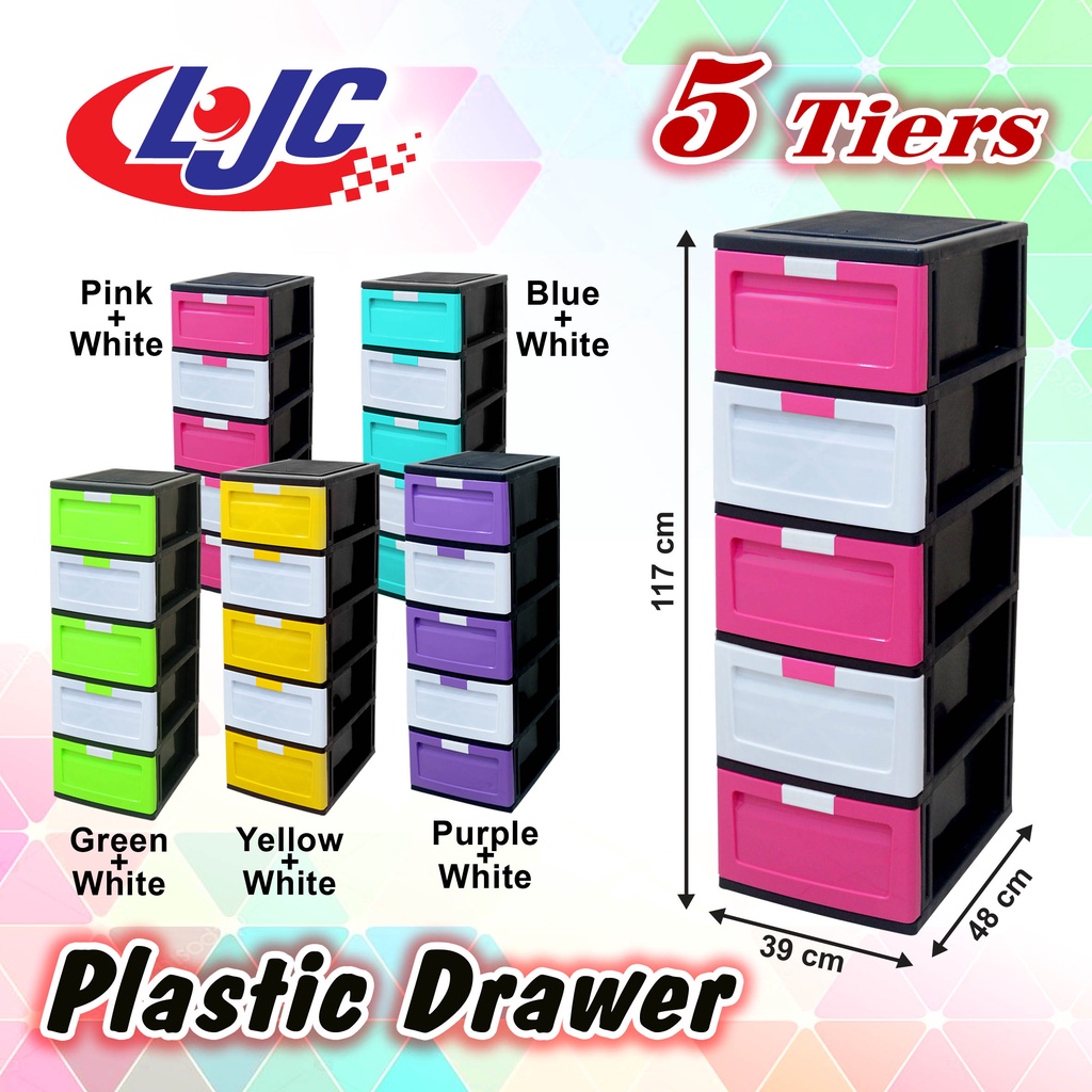 3 tier 4 tier 5 tier - Almari Plastik / Laci Plastic / Plastic Drawer ...