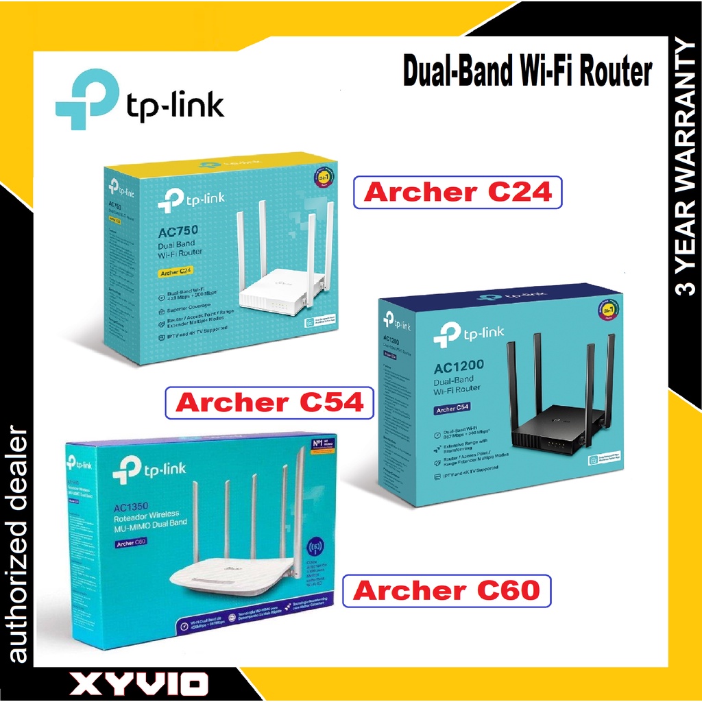 TP-LINK Dual Band Wifi Router Archer C24 / C54 / C60 / C64 / C6 / C80 AC1900 Wireless MU-MIMO Wi ...
