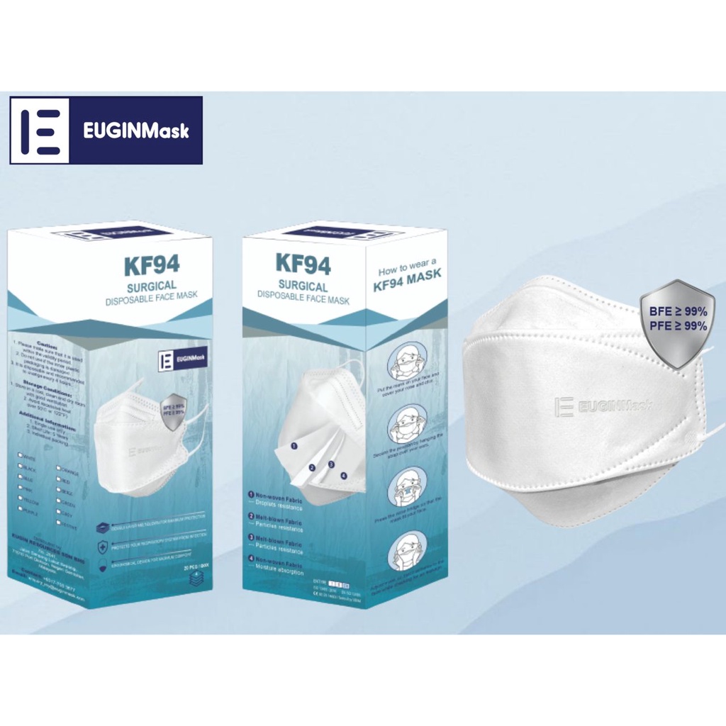 EUGINMask KF94 SURGICAL DISPOSABLE FACE MASK (20pcs per Box) | Shopee ...