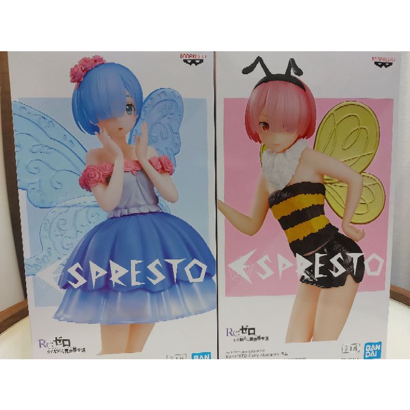 Banpresto Re:Zero Rem Ram Espresto Fairy Elements Vers Figure精灵蕾姆拉姆 ...