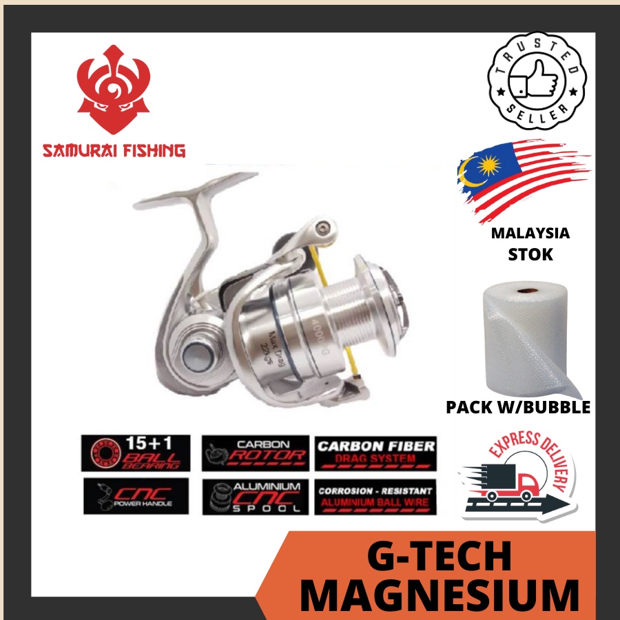 SAMURAI - G-TECH MAGNESIUM LITE SW AND MAG SPINNING REEL MESIN SPINNING ...