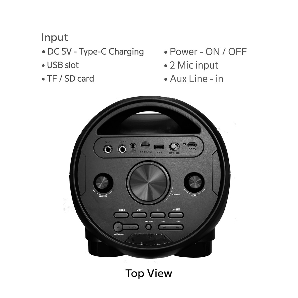 Vinnfier VF Tango Pro 5 WMB Audio Portable Karaoke Bluetooth Speaker with 2 Wireless Microphones ...