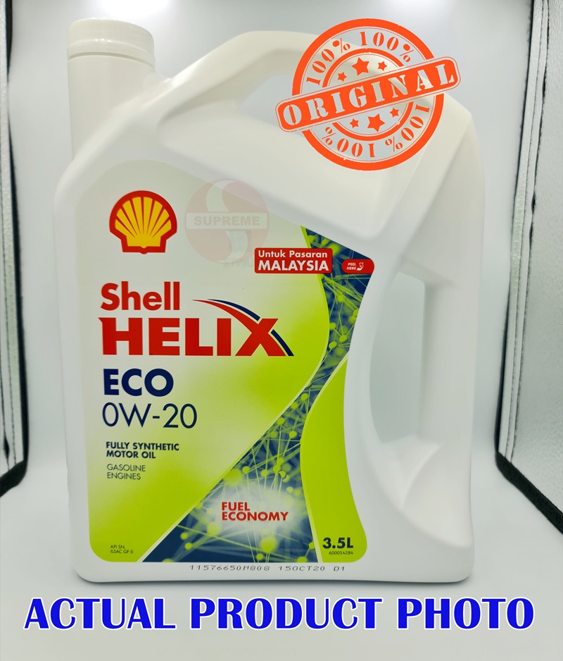 S2U Original Shell Helix Eco 0W20 Engine Oil Fully Synthetic 3.5Liter ...
