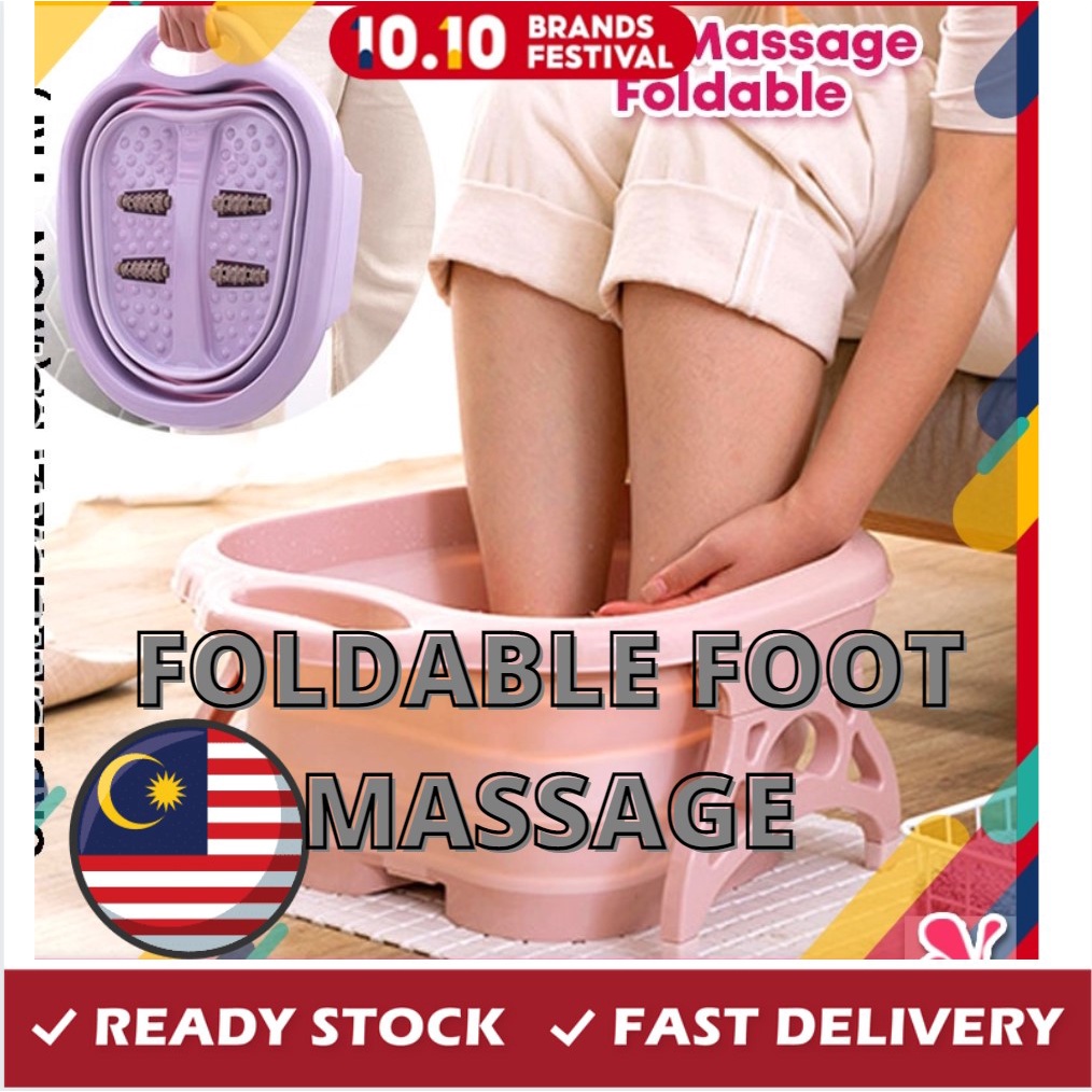 U.C.S Foldable Foot Massage Bath SPA Bucket Basket Soak Feet Leg Travel ...