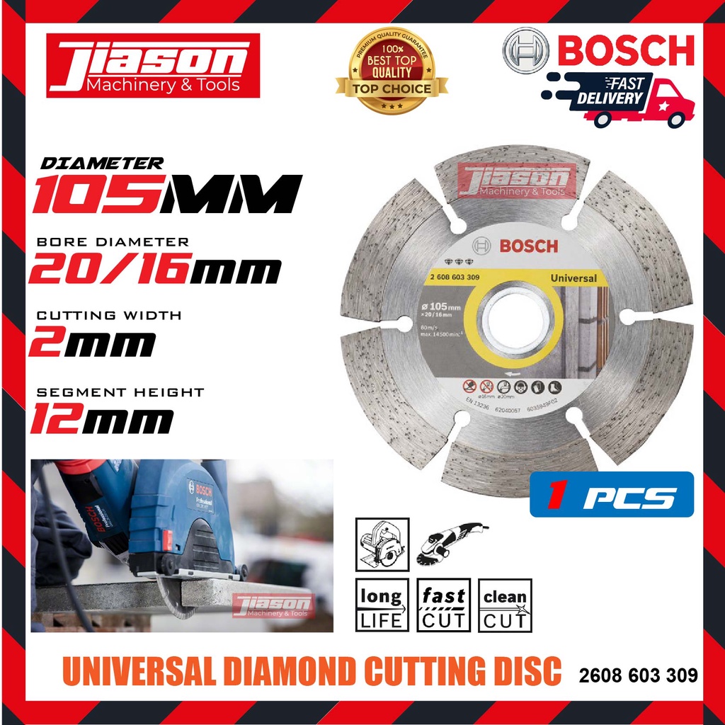 BOSCH 2608603309 4" Universal Diamond Cutting Disc (105x16/20mm ...