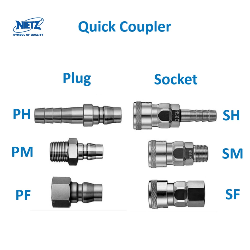 [PM/PH/PF/SM/SH/SF] NIETZ Quick Coupler/Air Line Hose Coupling Joint ...
