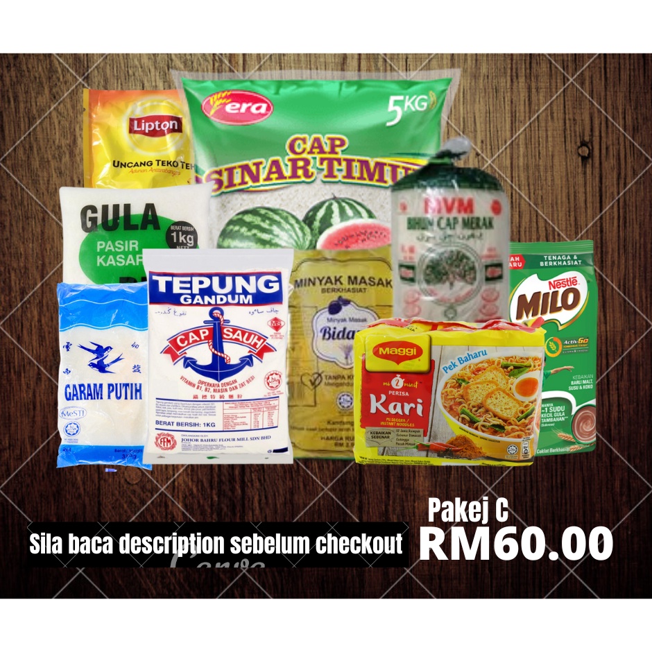 [PAKEJ C] KOTAK MAKANAN BARANG DAPUR ASAS | Shopee Malaysia