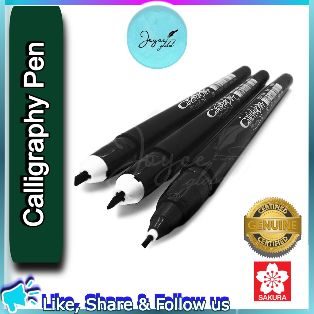 Sakura Pigma Calligrapher Pen - 1.0 / 2.0 / 3.0 mm - Black / Waterproof ...