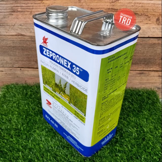 Tin 4 Liter ZEPRONEX 35 Racun Rumpai Cecair EC Pekatan Teremulsi Zeenex ...
