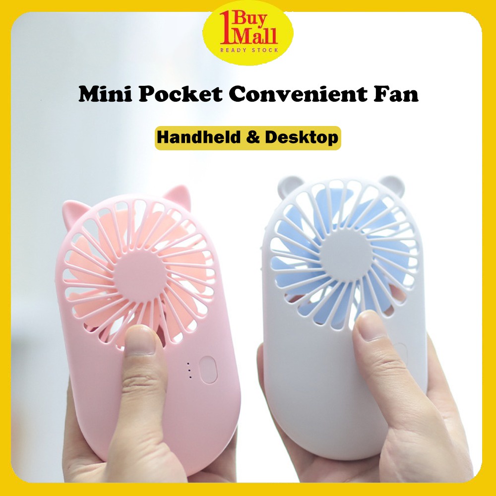 Cute Portable Mini Fan Handheld USB Chargeable Desktop Fans 3 Mode ...