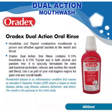 Oradex Dual Action Oral Rinse - Soothes & Protects 400ml (exp 3/2024 ...