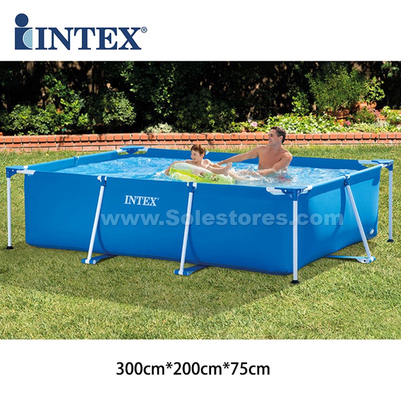 Intex 3m Frame Rectangular Swimming Pool Aquarium Fish Tank 300 x 200 x ...