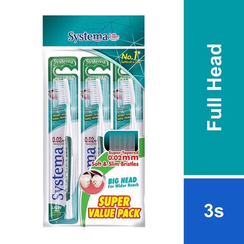 SYSTEMA Essential Clean Toothbrushes - Full Head (3 Pcs) | Shopee Malaysia