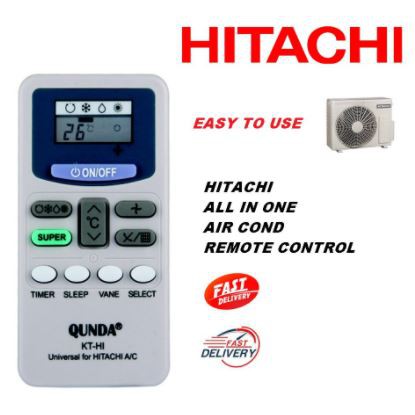 HITACHI AIR COND REMOTE CONTROL MULTI REPLACEMENT QUNDA (KT-HI ...