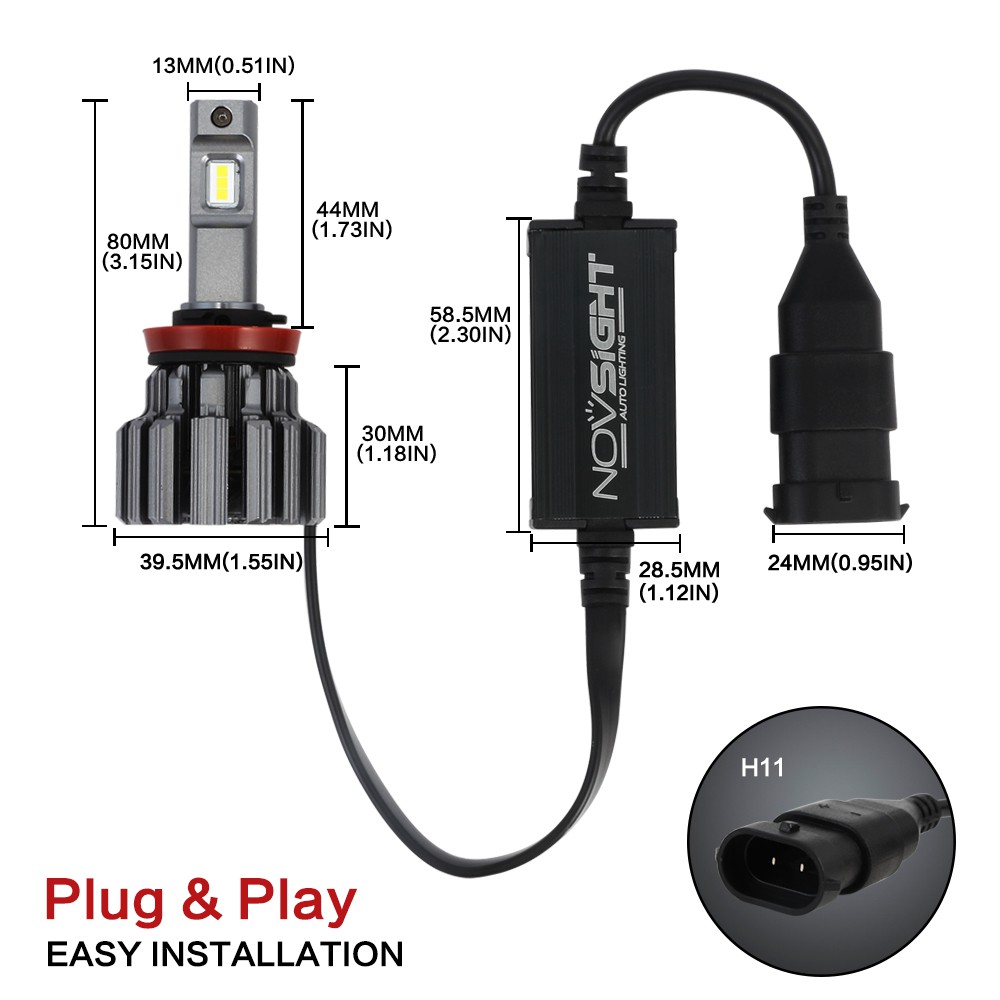 Novsight F03 9005 9006 H4 H11 H7 Super Bright Car LED Headlight HB2 HB3 HB4 9003 80W 14400LM ...