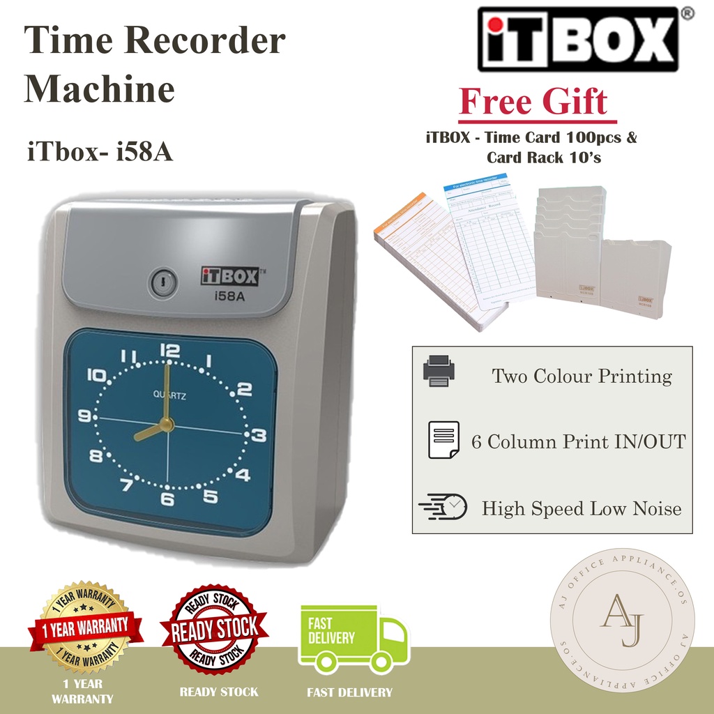 iTBOX i58N i58A Time Recorder | Punch Card Machine | Attendance Machine ...