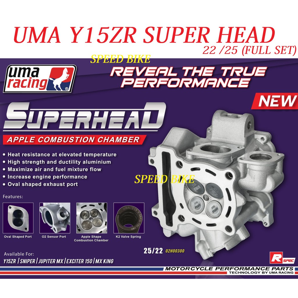 Uma Racing Super Head Y15zr 22/25(pro) full set (FOR Y15 ONLY) | Shopee ...