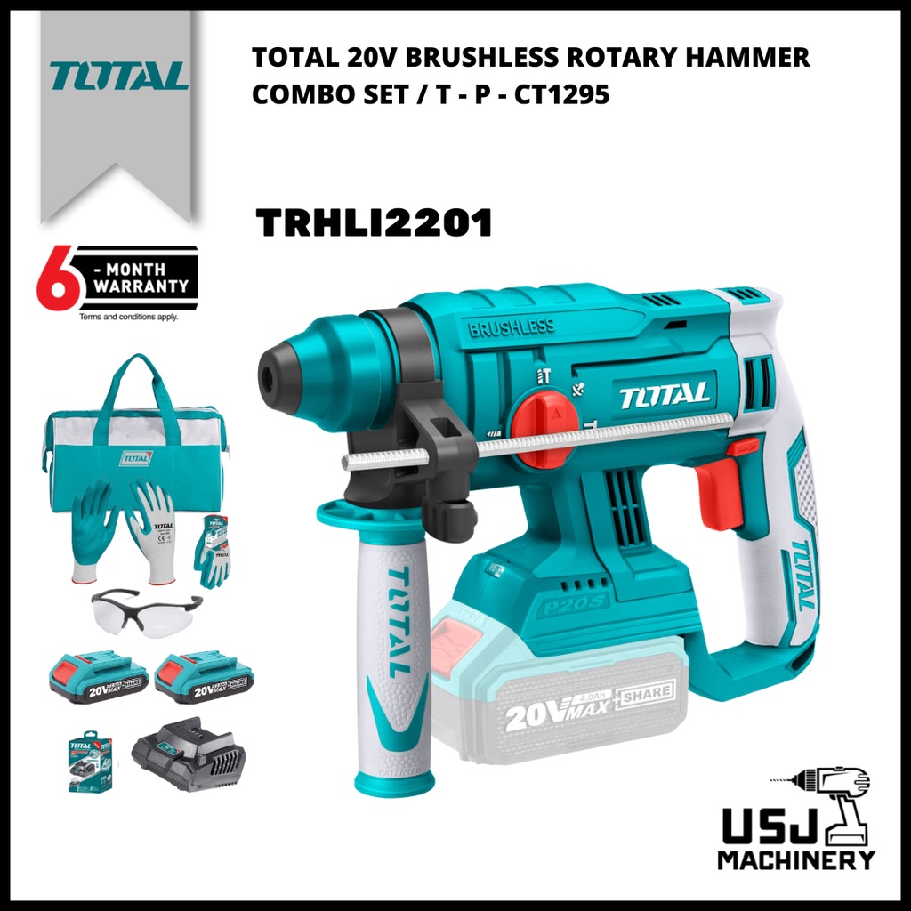 TOTAL 20V Brushless Rotary Hammer Combo Set T - P - CT1295 | 6 Months ...