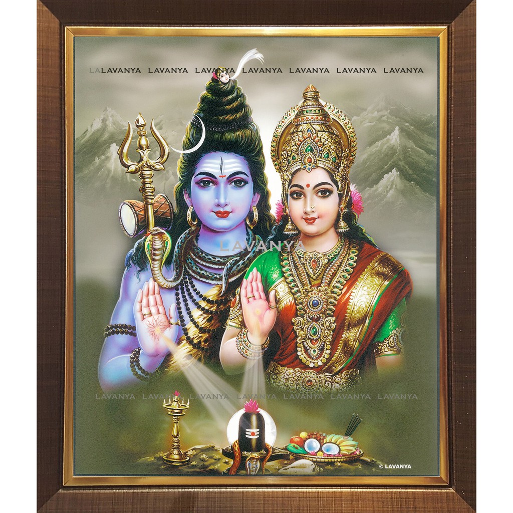 Siva Parvathy Digital Photo with Lamination and Frame (L191B) | Shopee ...