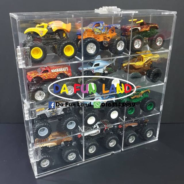🇲🇾DFL-HMJ12-DR🇲🇾 ACRYLIC MONSTER JAM DISPLAY CASE 12 SLOT MERDEKA ...