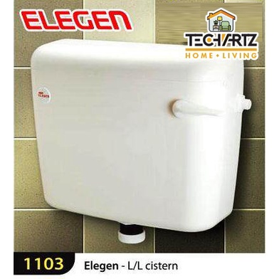 TECHPLAS Elegen Plastic Flushing Cistern Low Level 9 Liters (White)1103 ...