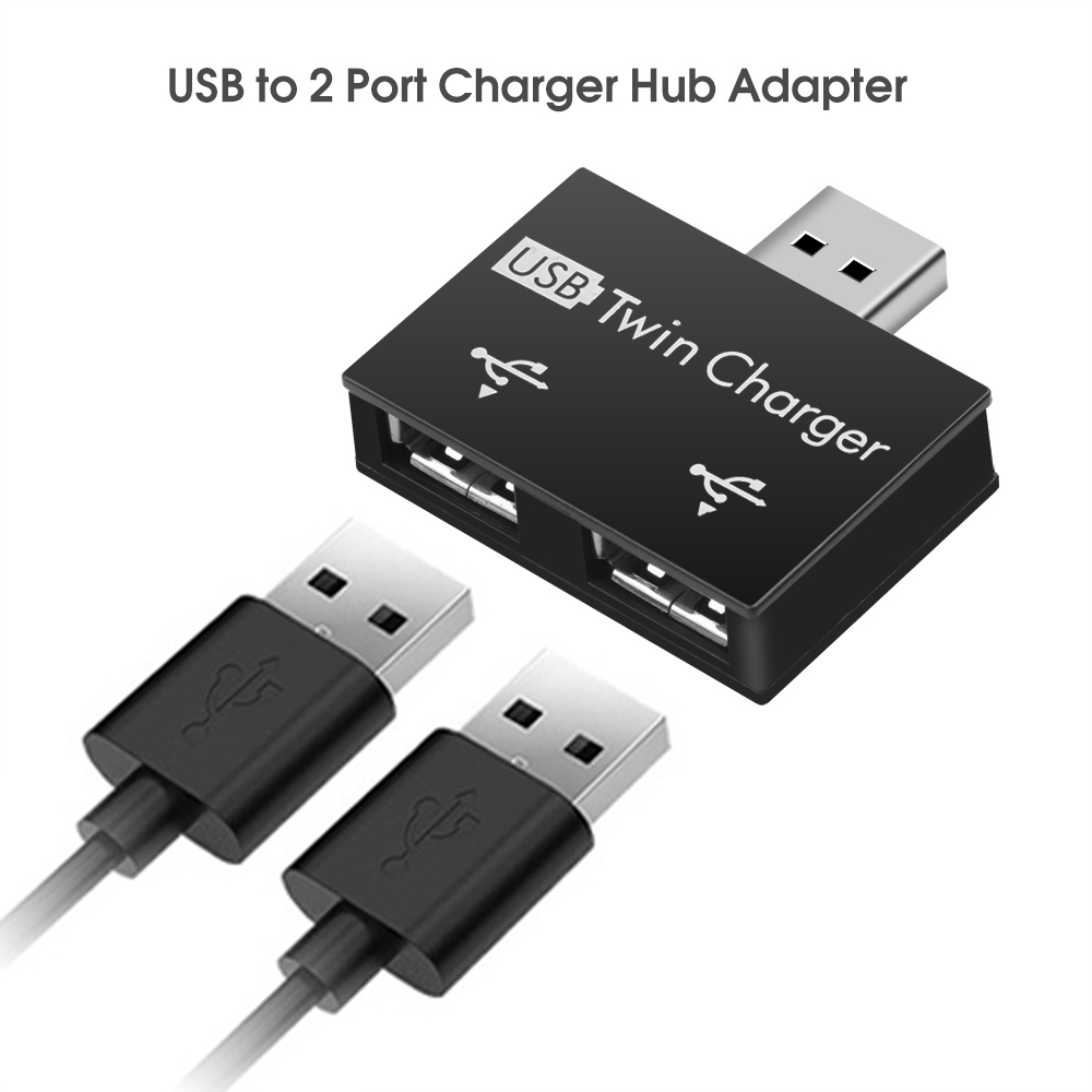 USB Hub To 2 Port Charger Hub Adapter Mini Dual USB Twin Charger Hub ...
