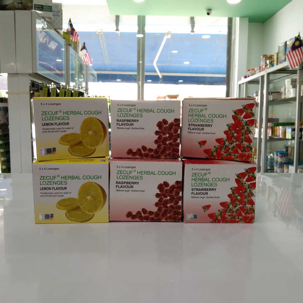 ZECUF HERBAL COUGH LOZENGES STRAWBERRY/RASPBERRY/LEMON FLAVOUR - 20 ...