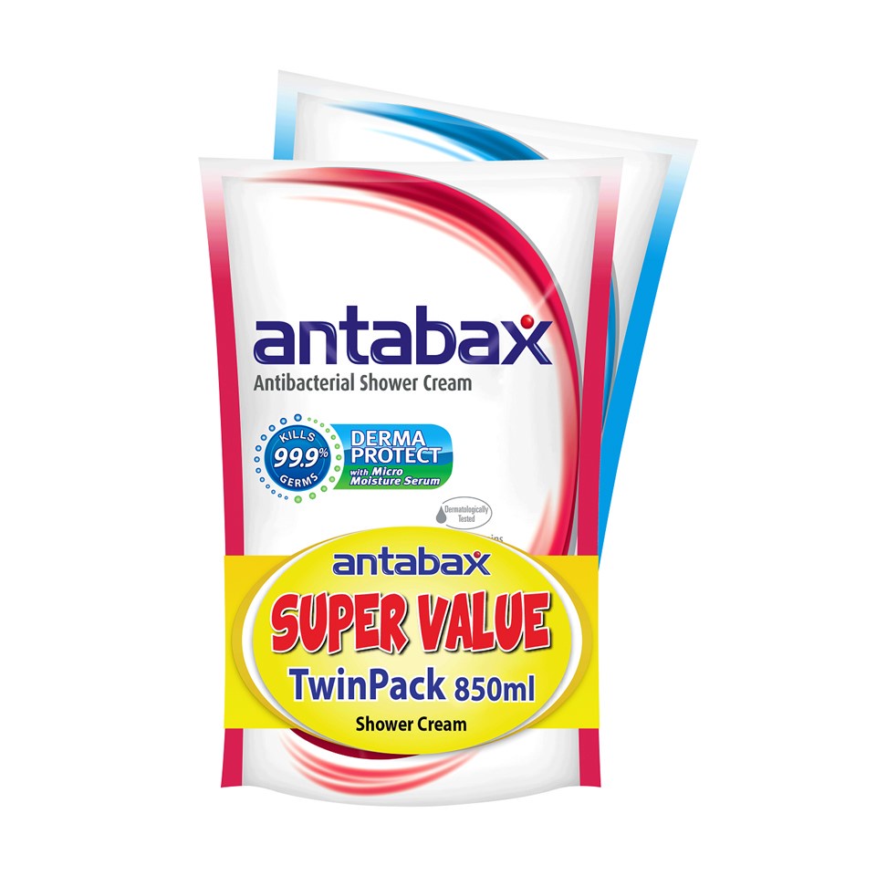Antabax Antibacterial Shower Cream Protect 850ml + Fresh 850ml Twin ...