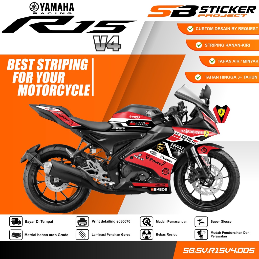 Striping R15 V4- STRIPING Variation HOLOGRAM YAMAHA R15 V4 2022 SB-005 | Shopee Malaysia
