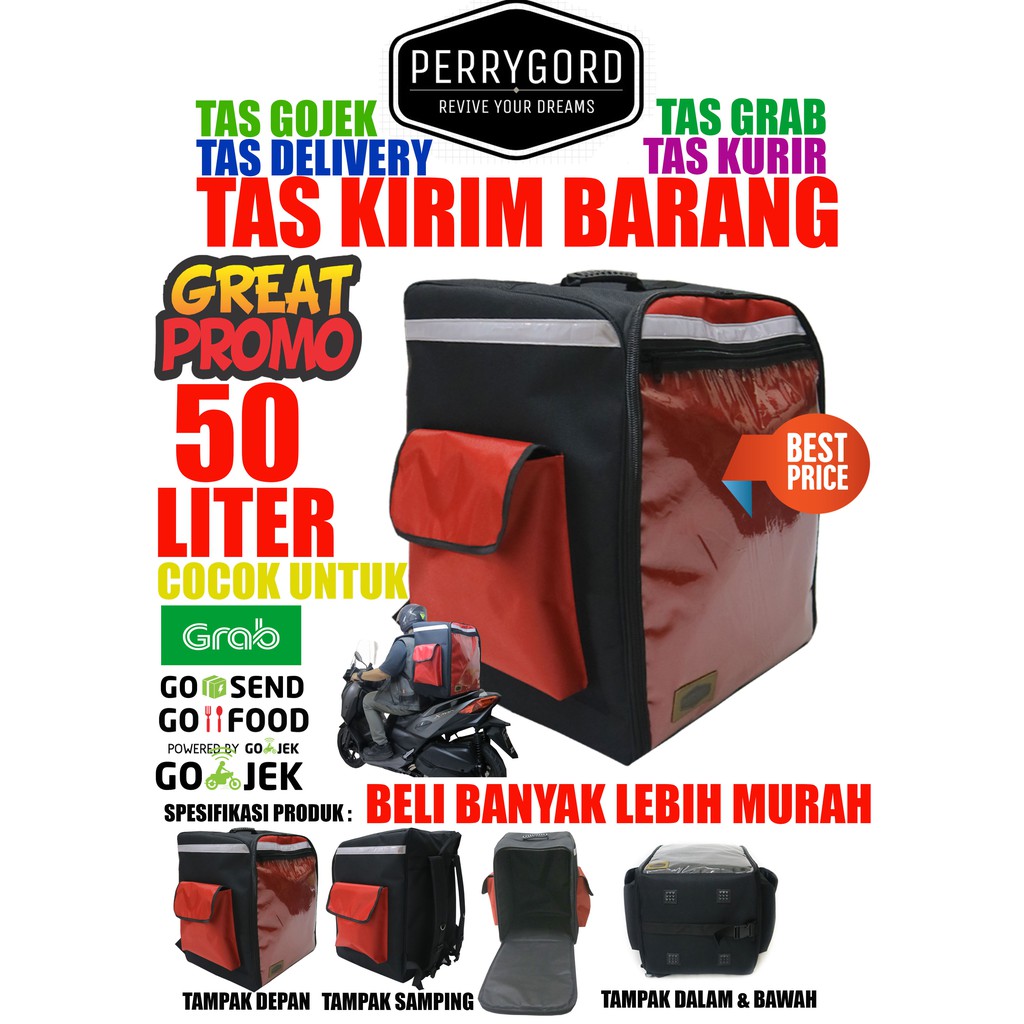 MERAH Red 50 LITER Food and Drink Delivery Box Bag | Shopee Malaysia