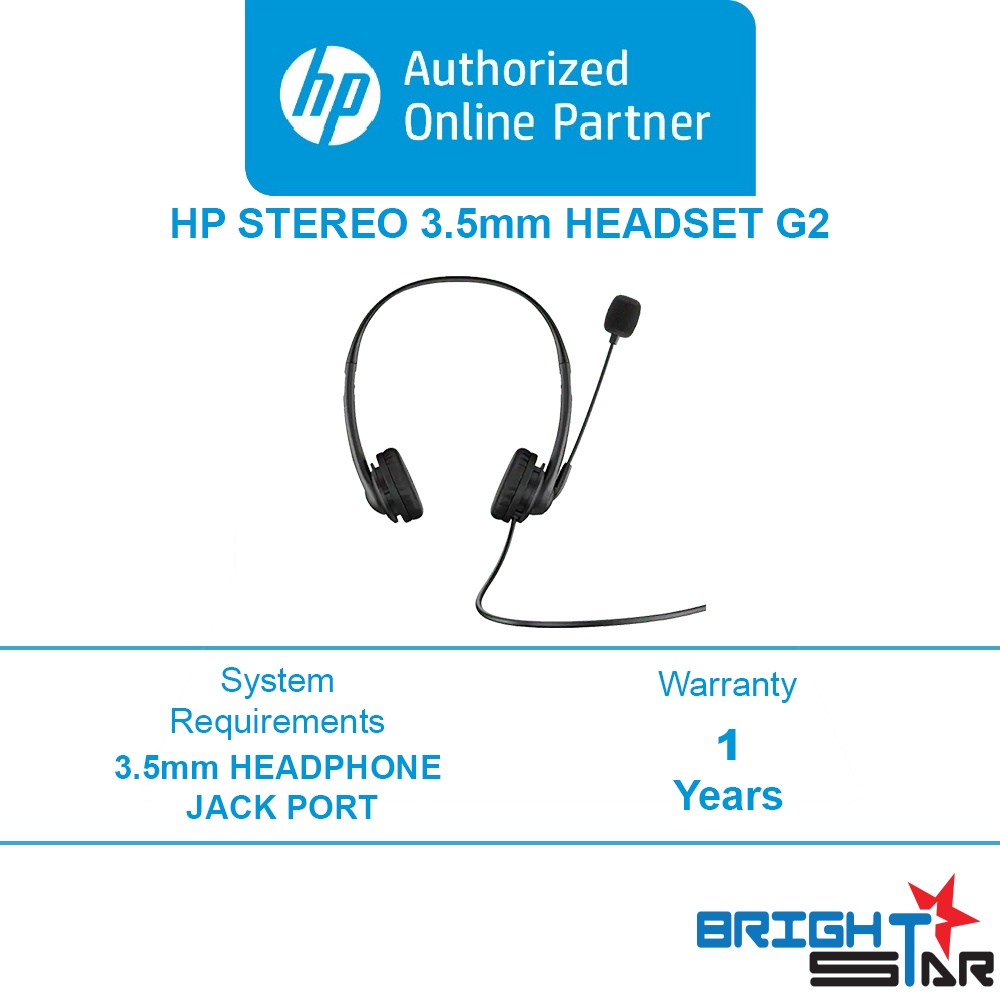 HP Stereo 3.5mm Headset G2 | Shopee Malaysia