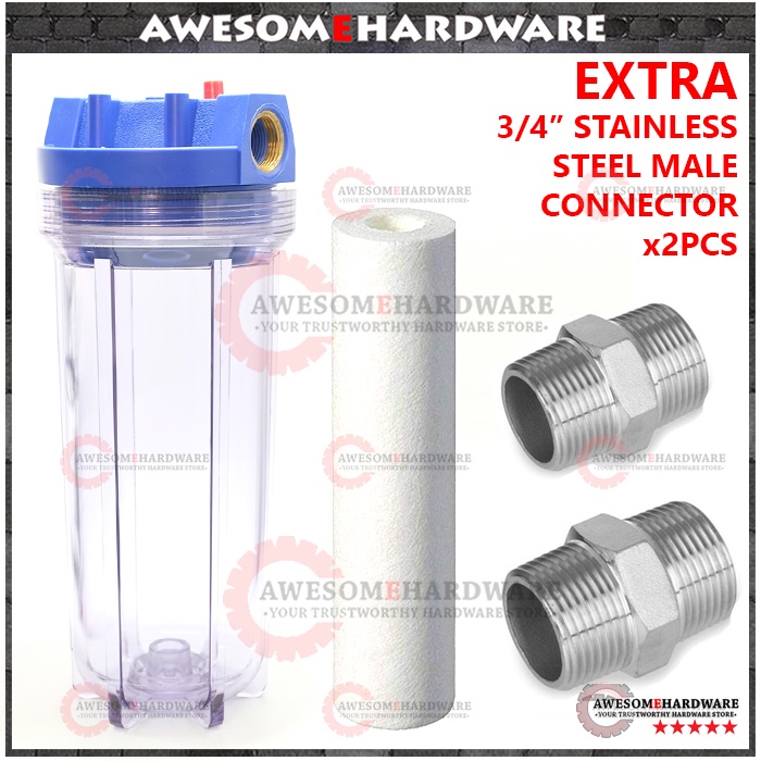 (FREE PP) 3/4" 10" OUTDOOR WATER FILTER HOUSING CASING WITH PP ...