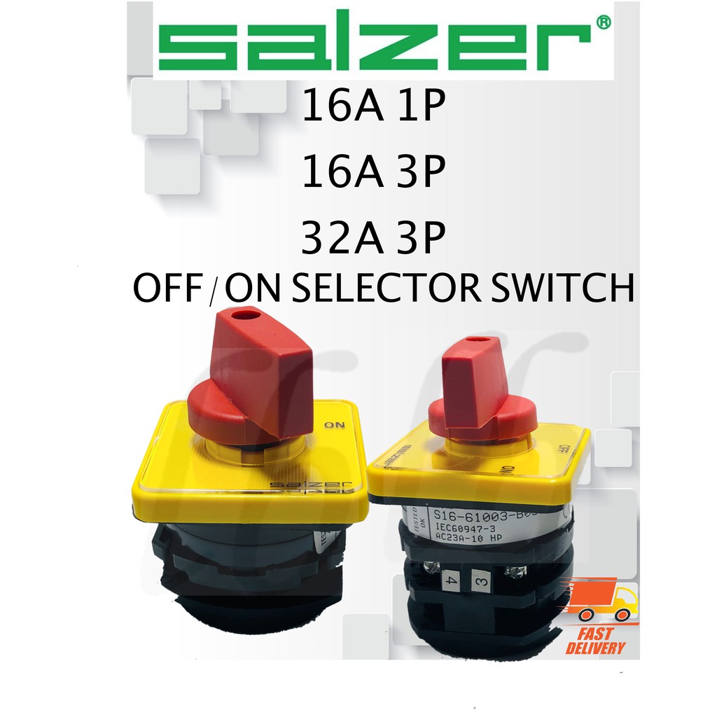 SALZER 16A 1P/ 16A 3P/ 32A 3P (ON/OFF) SELECTOR SWITCH | Shopee Malaysia