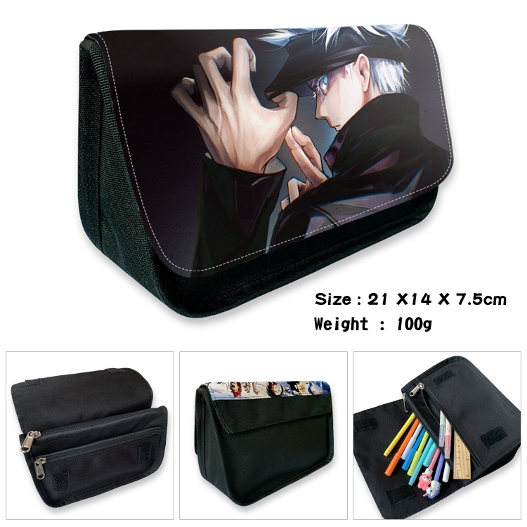 Jujutsu Kaisen Gojo Satoru Cartoon Canvas Black Pencil Case School ...