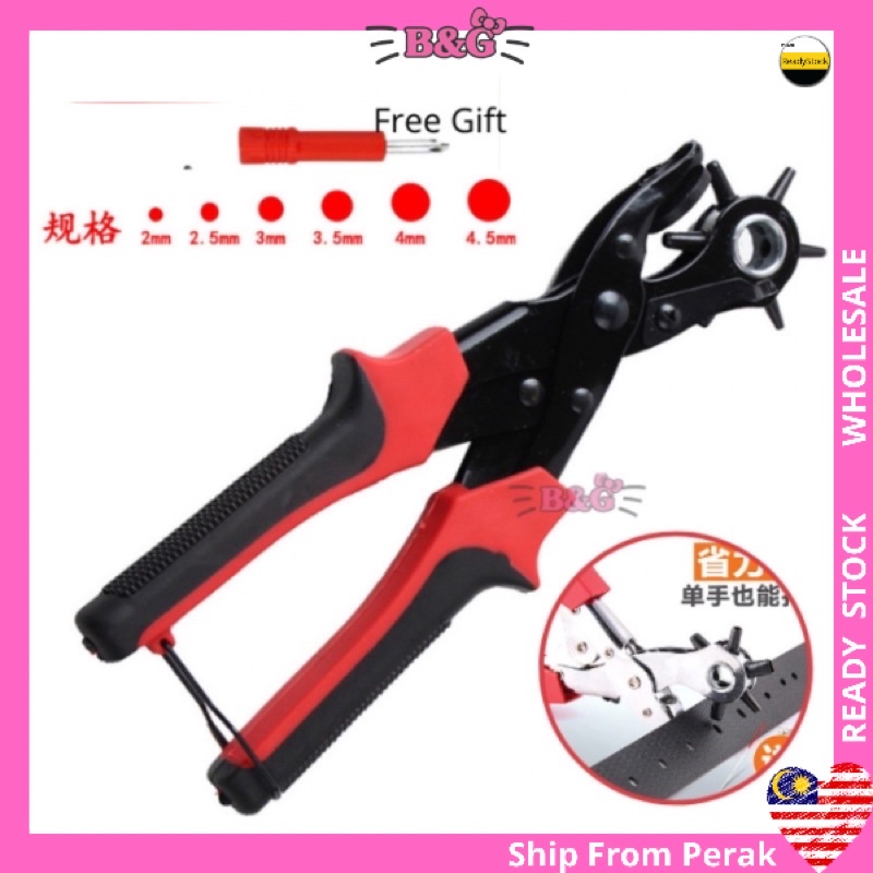 Iron 6 Sizes import Belt Puncher Leather Hole Punch Hand Tool Penebuk ...